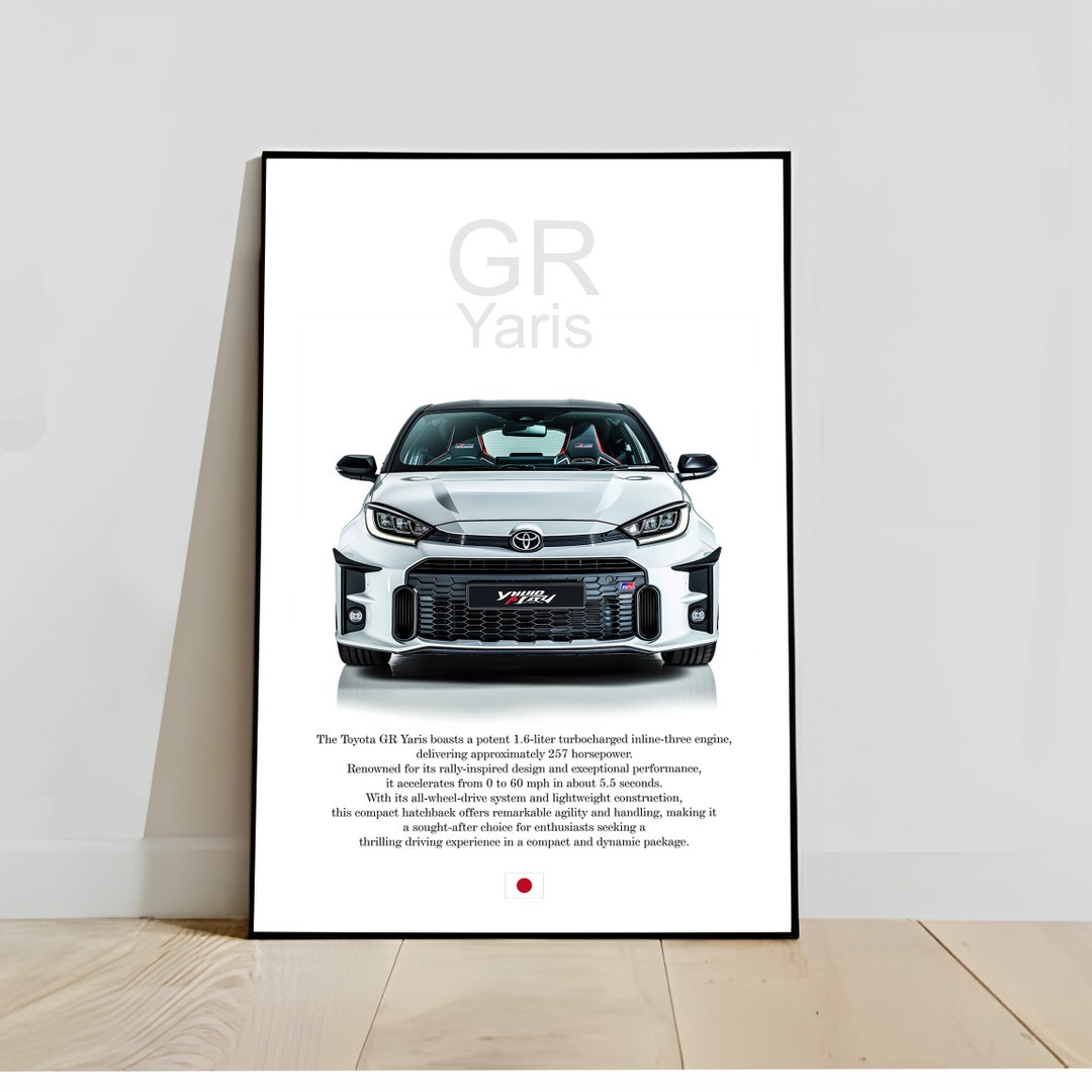 Poster Toyota GR Yaris Print Yaris GR Gift for Toyota Hot Hatchback Fan ...