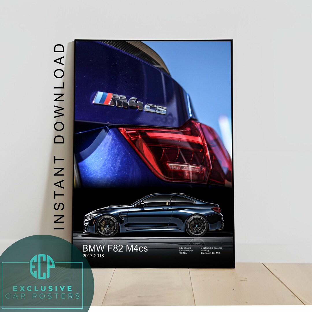 Poster BMW F82 M4 Car Illustration Wall Art Detail Poster BMW - Etsy