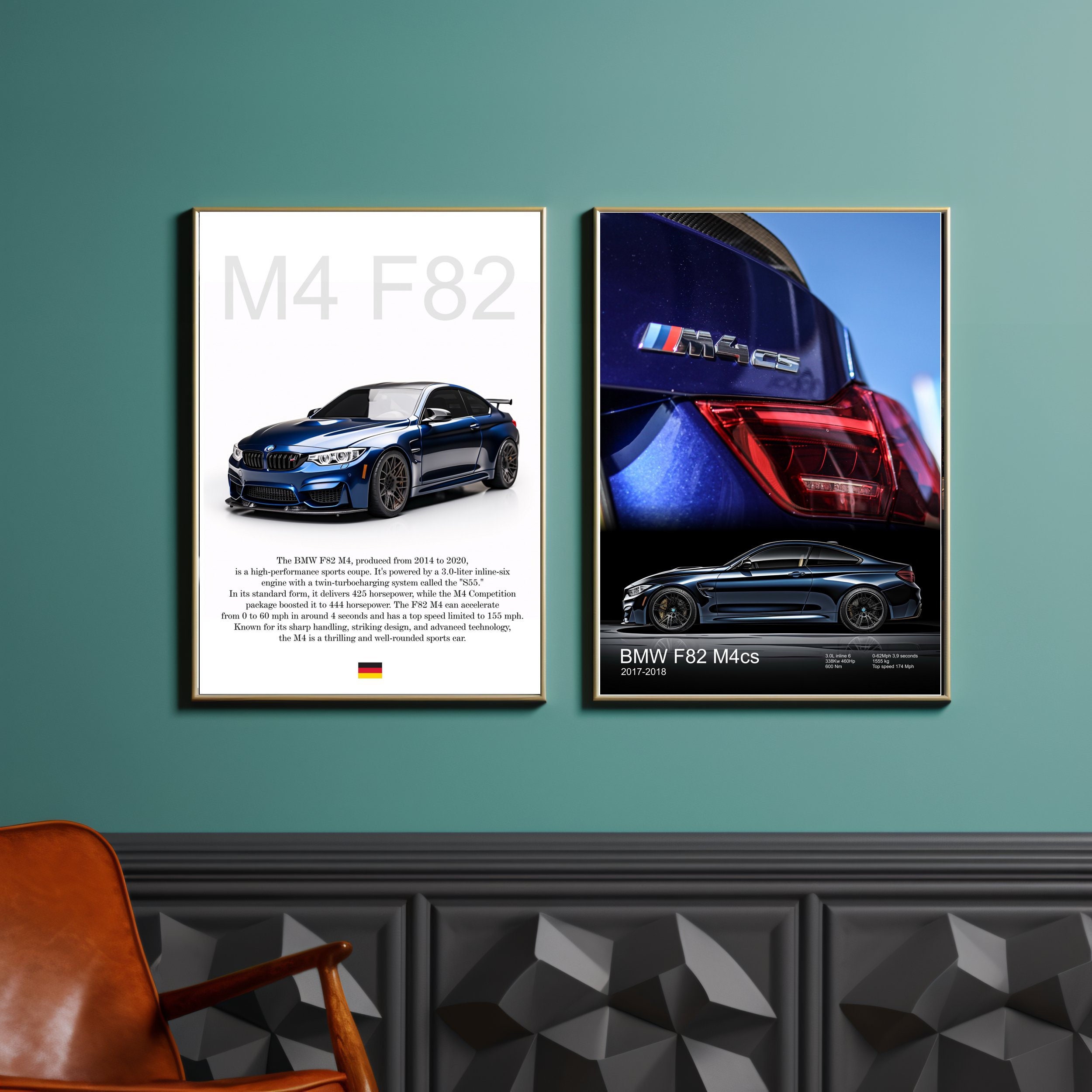 Poster BMW F82 M4cs Print Car Art Illustration Wall Art Bmw Poster Bmw ...