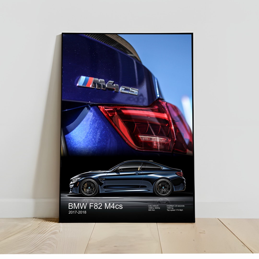 Poster BMW F82 M4cs Print Car Art Illustration Wall Art Bmw Poster Bmw ...