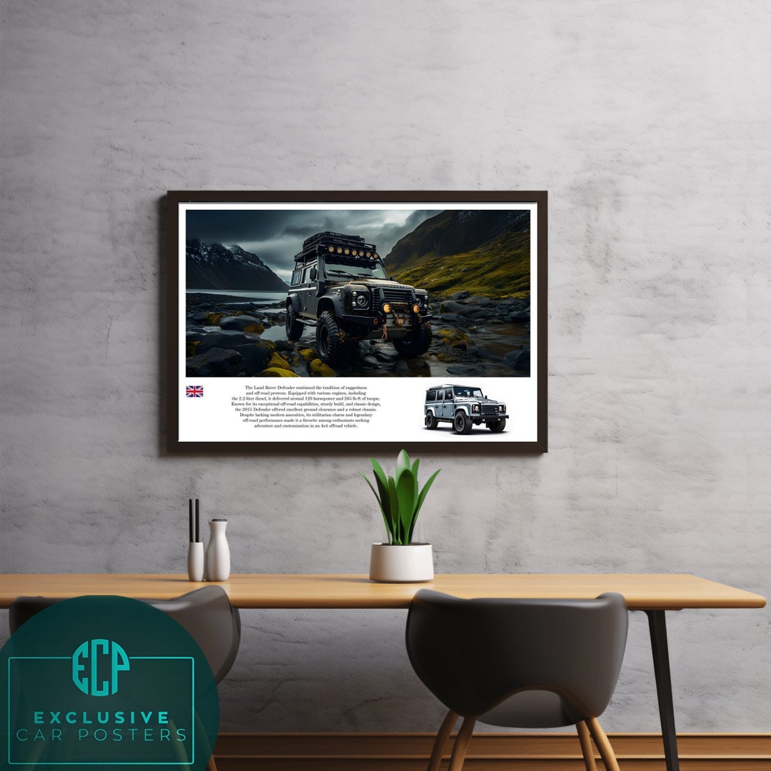Poster Landrover Defender Print 4x4 Car Art Gift for Offroad Fan ...
