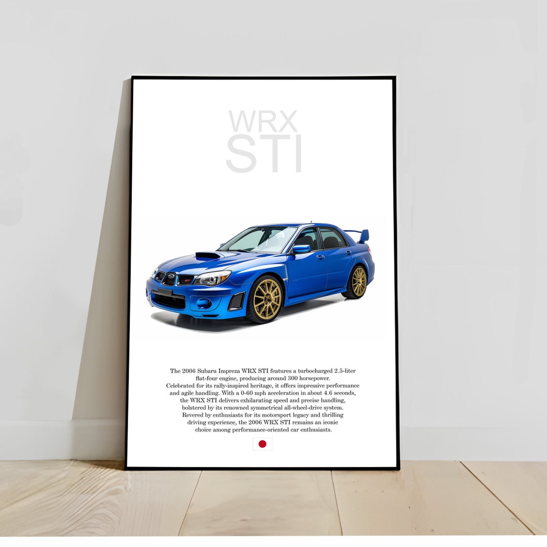 Subaru Impreza WRX STI Poster, Gift for Japanese Car Fan, JDM Rallycar ...