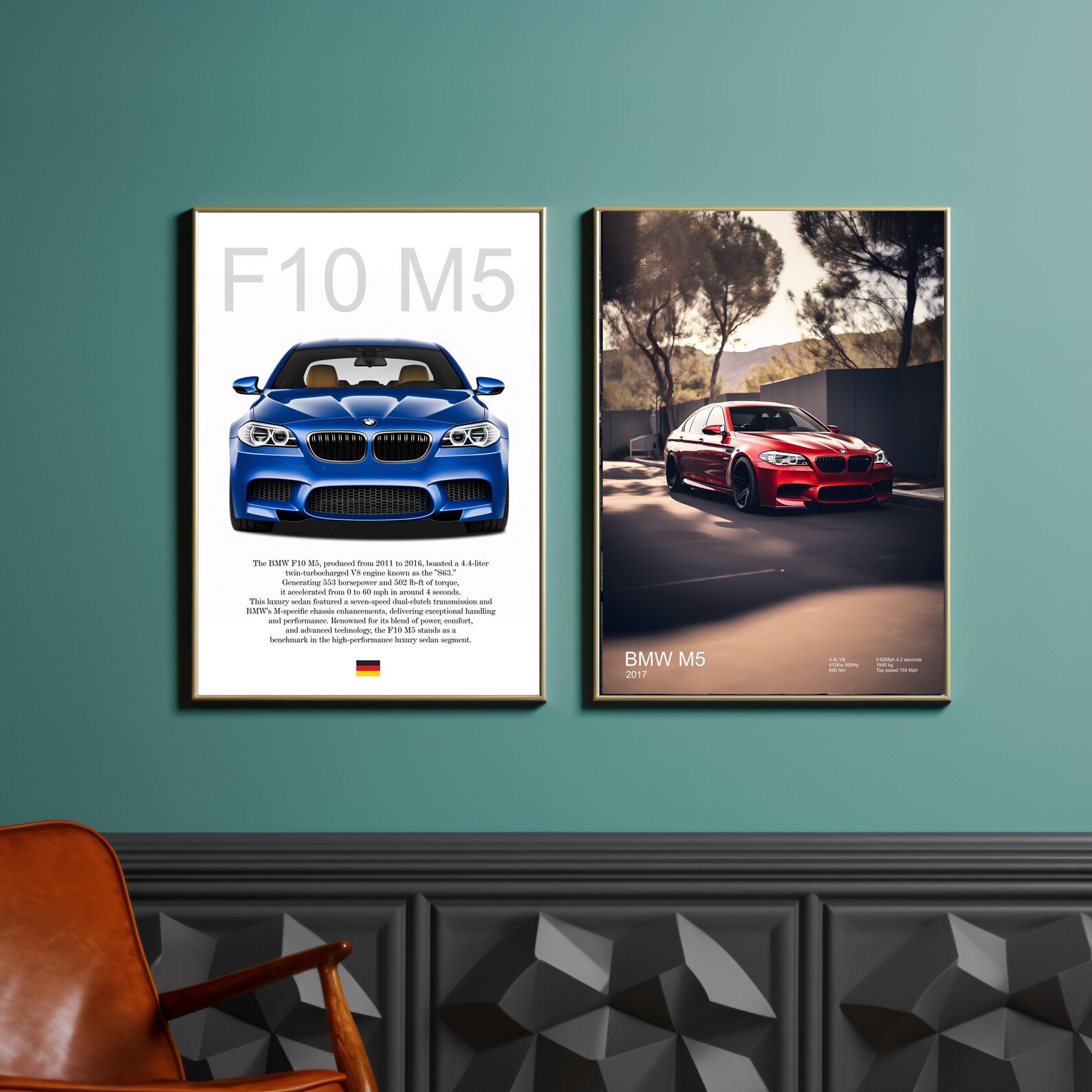 BMW F10 M5 Poster M5 Wall Art for Kidsroom, BMW Garage or BMW M ...