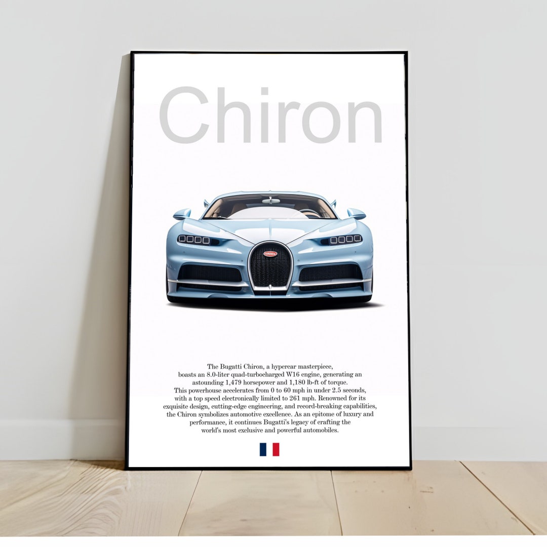 Bugatti Chiron Hypercar Poster Supercar Art Illustration Wall Art ...