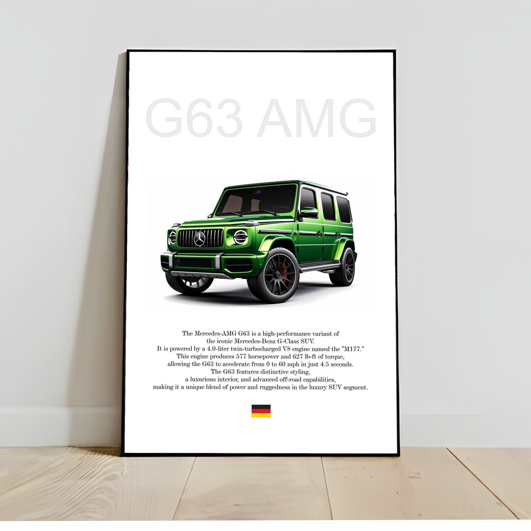 Poster Mercedes G63 AMG Poster Car Illustration Wall Art for - Etsy