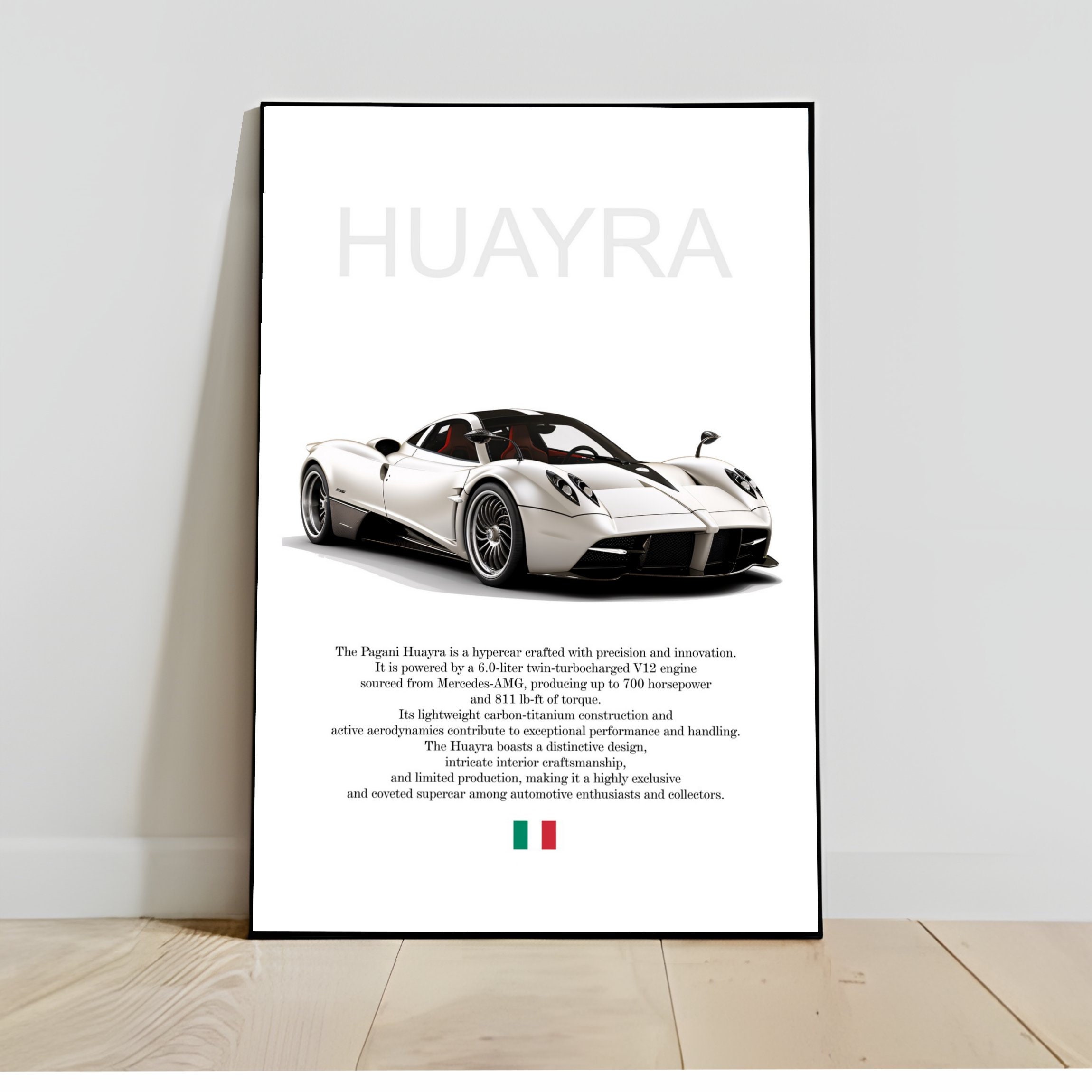 Poster Pagani Huayra Print Car Art Illustration Italian - Etsy