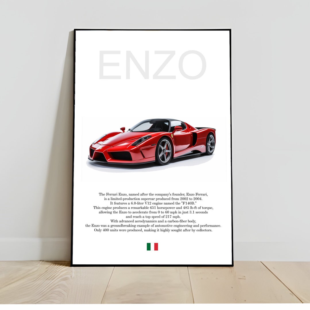 Poster Ferrari Enzo Print Car Art for Ferrari Fan Gift Wall Art Print ...