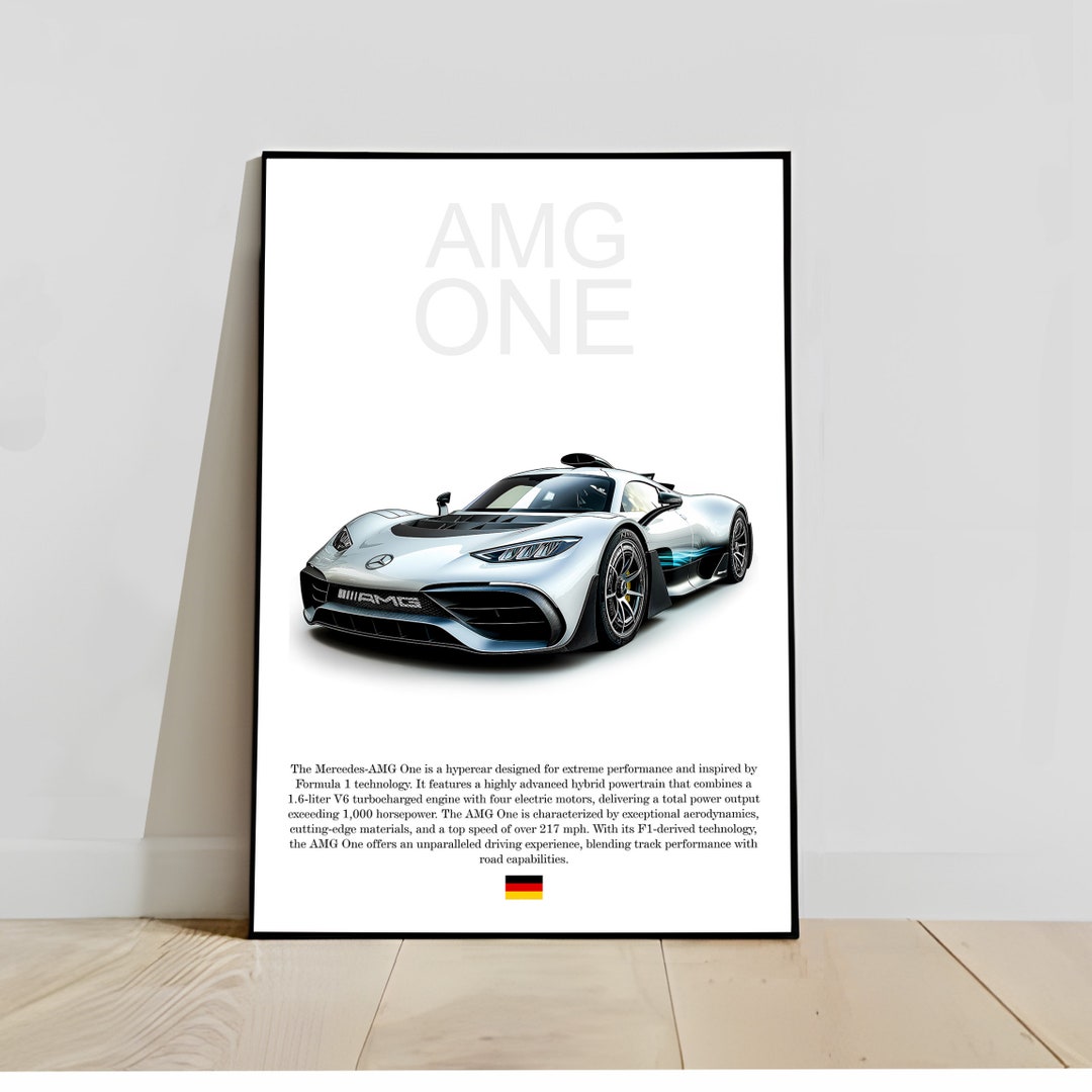 Poster Mercedes AMG One Print Hypercar Art Illustration Wall Art for ...