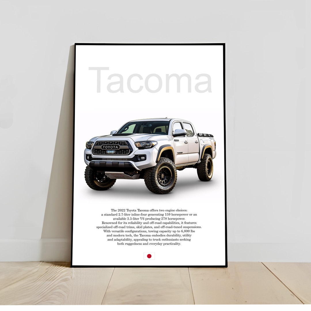 Toyota Tacoma Poster Print, 4x4 Car Wall Art Japanese Midsize Truck ...