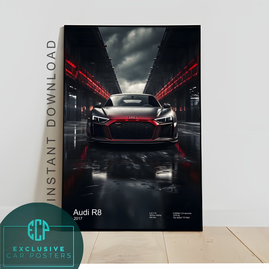 Poster Audi R8 V10 Poster Gift for Kids Room Audi Sport Detail - Etsy