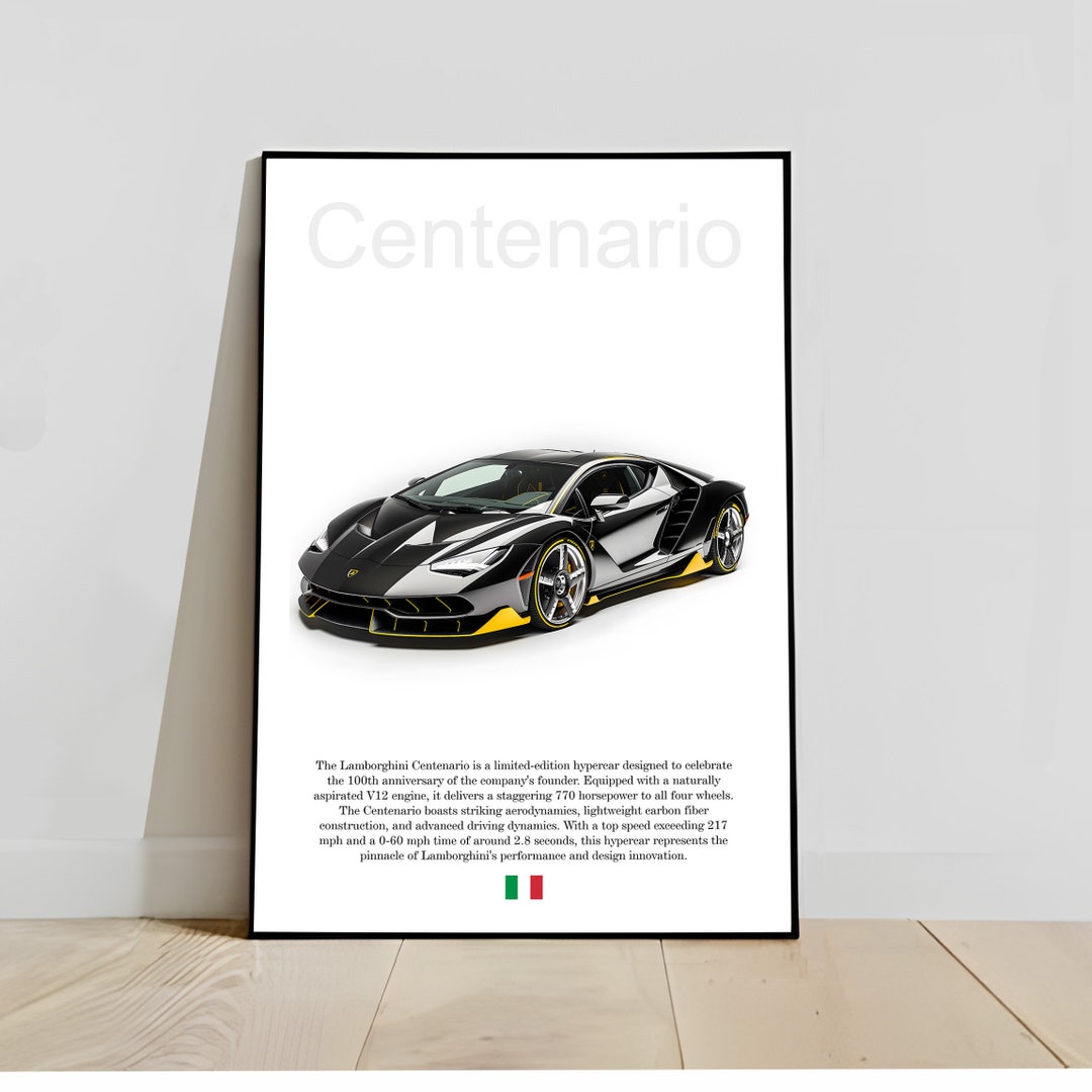 Lamborghini Centenario Poster Print Italian Hypercar Luxury Wall Art ...