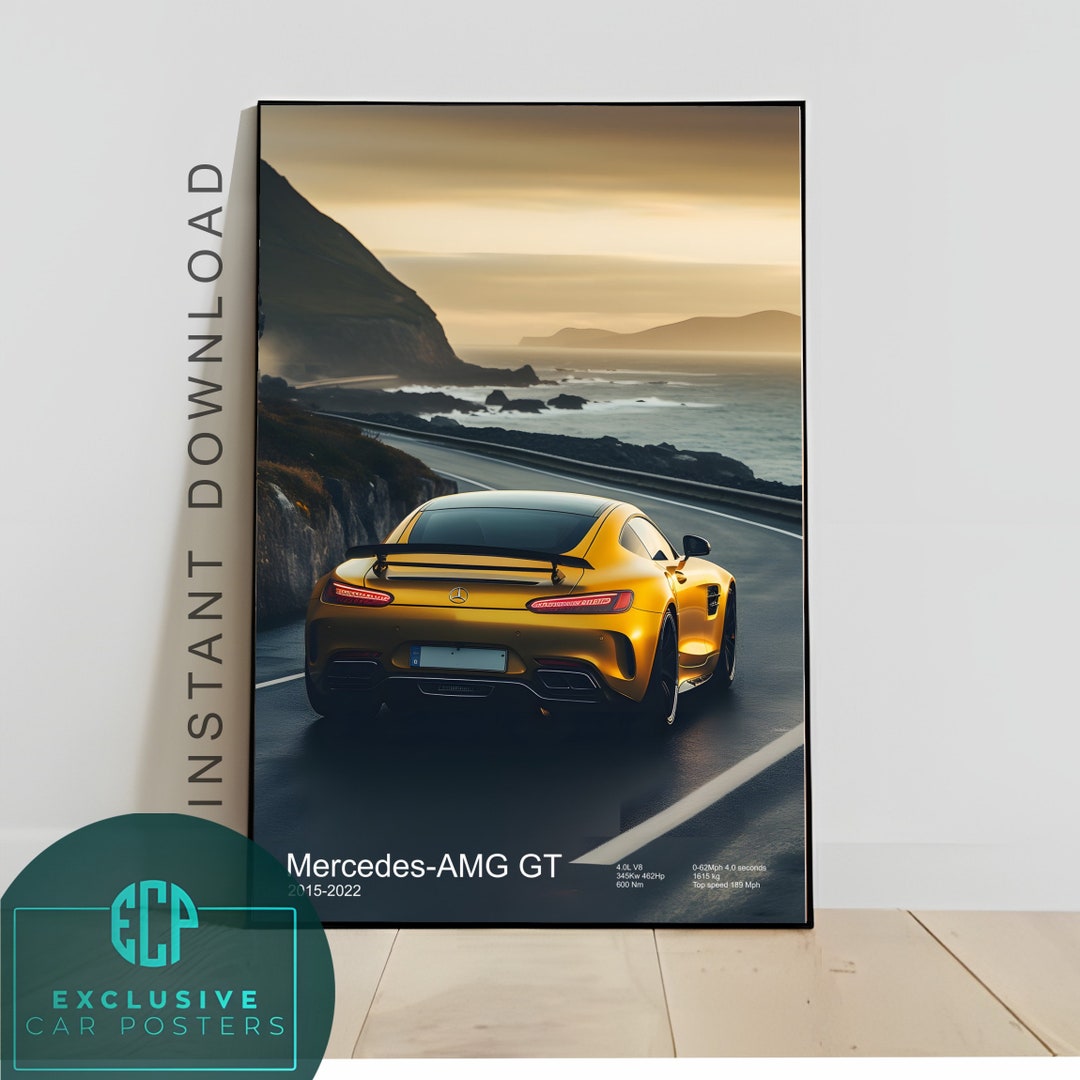 Poster Mercedes AMG GT Poster Car Art Illustration Wall Art - Etsy
