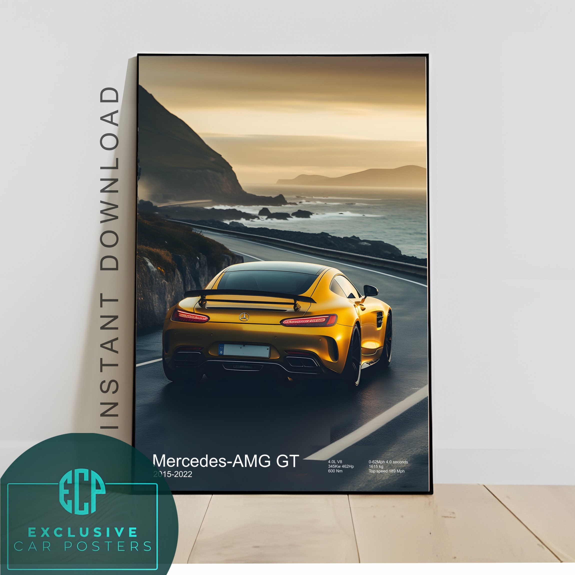 Poster Mercedes AMG GT Poster Car Art Illustration Wall Art - Etsy