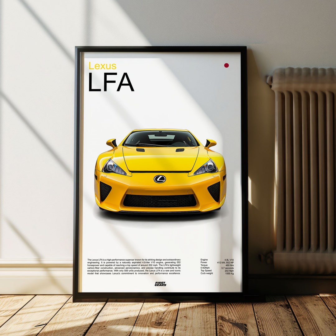 Lexus LFA Poster Japanese Supercar Wall Art Print, Luxury Car Wall Art ...