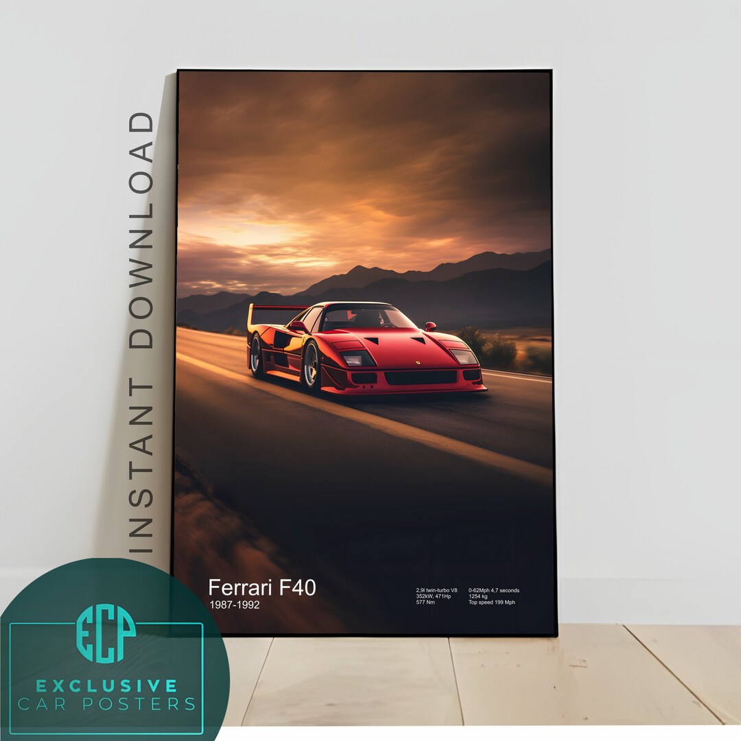 Poster Ferrari F40 Poster Geschenk für Kinderzimmer classic - Etsy.de