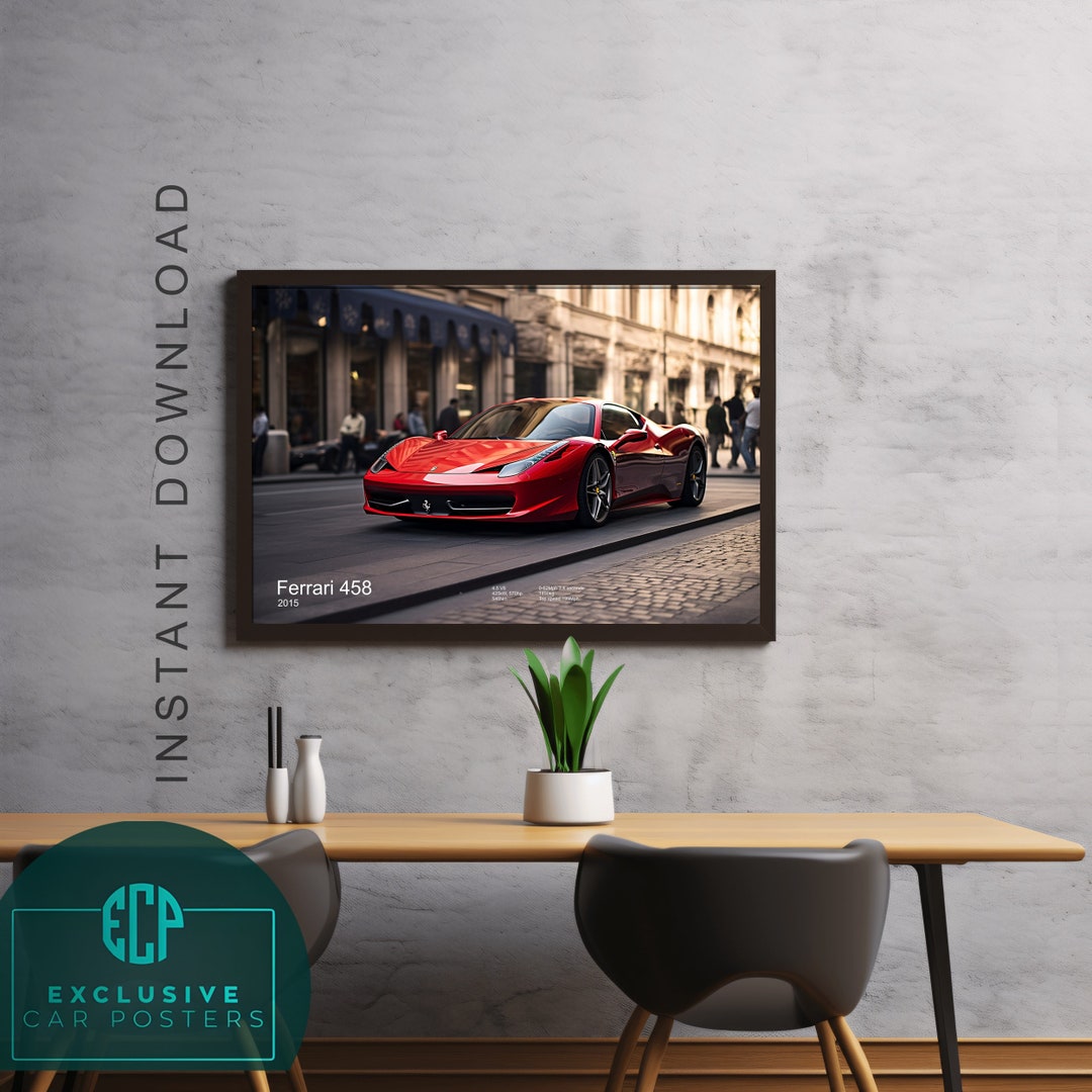 Poster Ferrari 458 Poster Gift Decoration Ferrari Fan Supercar - Etsy