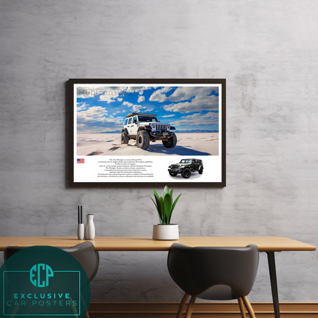 Poster Jeep Rubicon 392 Print Car Wall Art Boys Room Offroad Jeep 4x4 ...