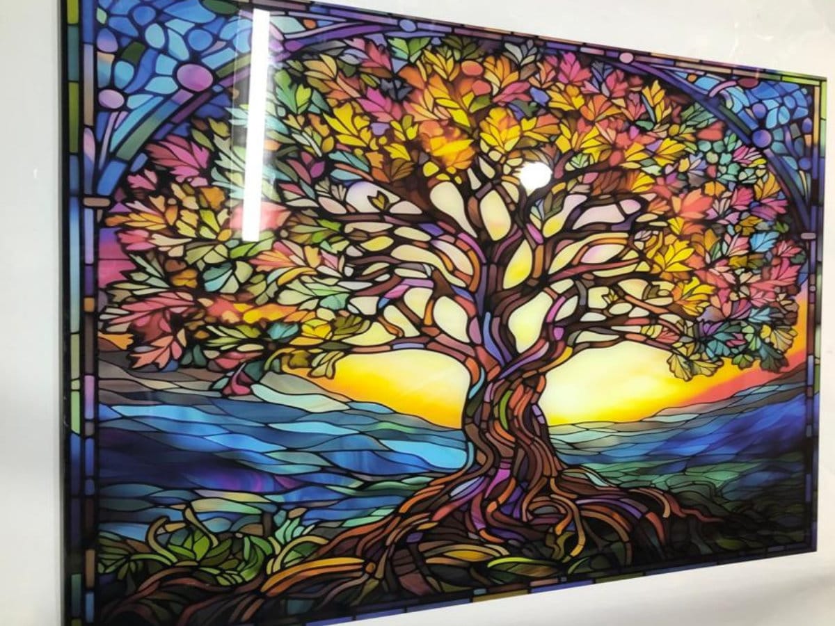 Life of Tree Stained Tempered Glass | Life of Tree Wall Decor | Glass ...