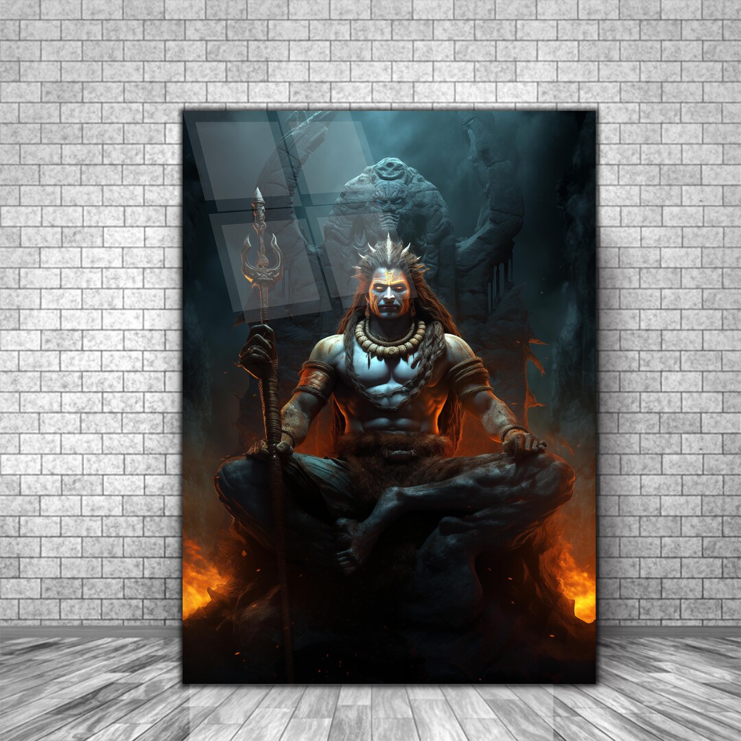 Shiva God Tempered Glass Wall Decor, Hindu God Tempered Glass Wall Art ...