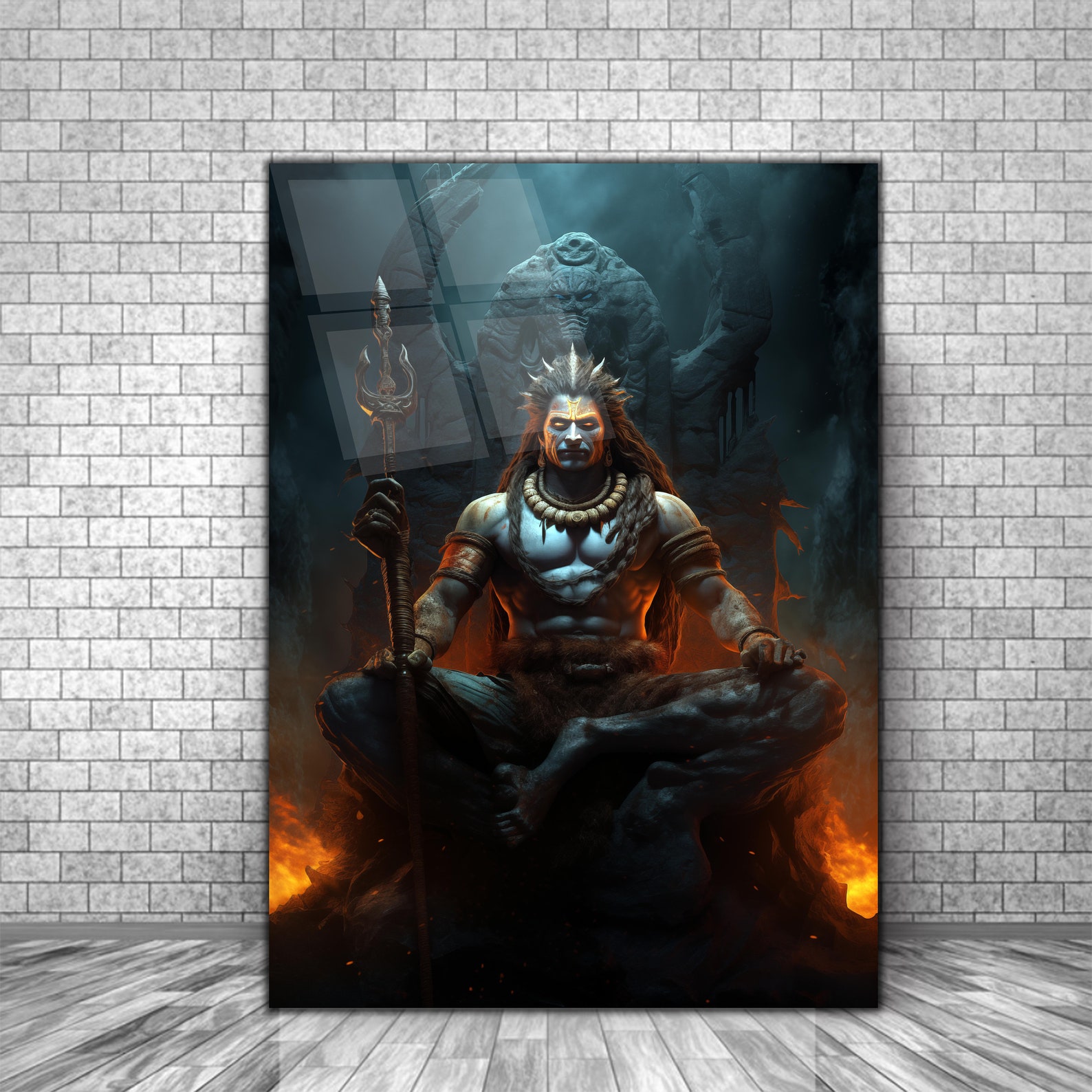 Shiva God Tempered Glass Wall Decor, Hindu God Tempered Glass Wall Art ...