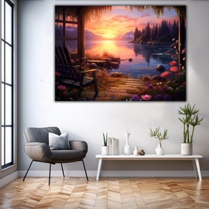 Sunset View Tempered Glass Wall Decor-glass Home Decor-glass Printing ...