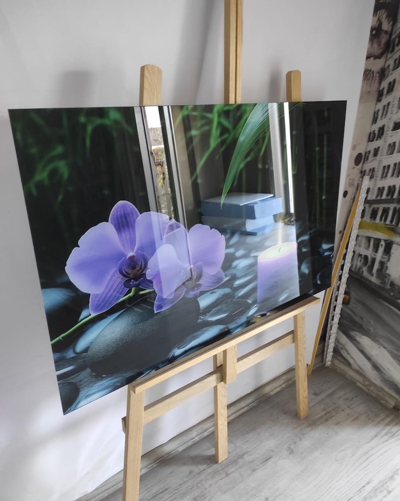 Purple Orchid Bamboo Grove Tempered Glass Print Wall Art – Zen Candle ...
