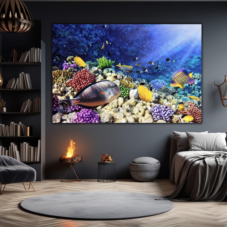 Sea Creatures Wall Art , Fish Wall Art , Sea Wall Decor , Tempered ...