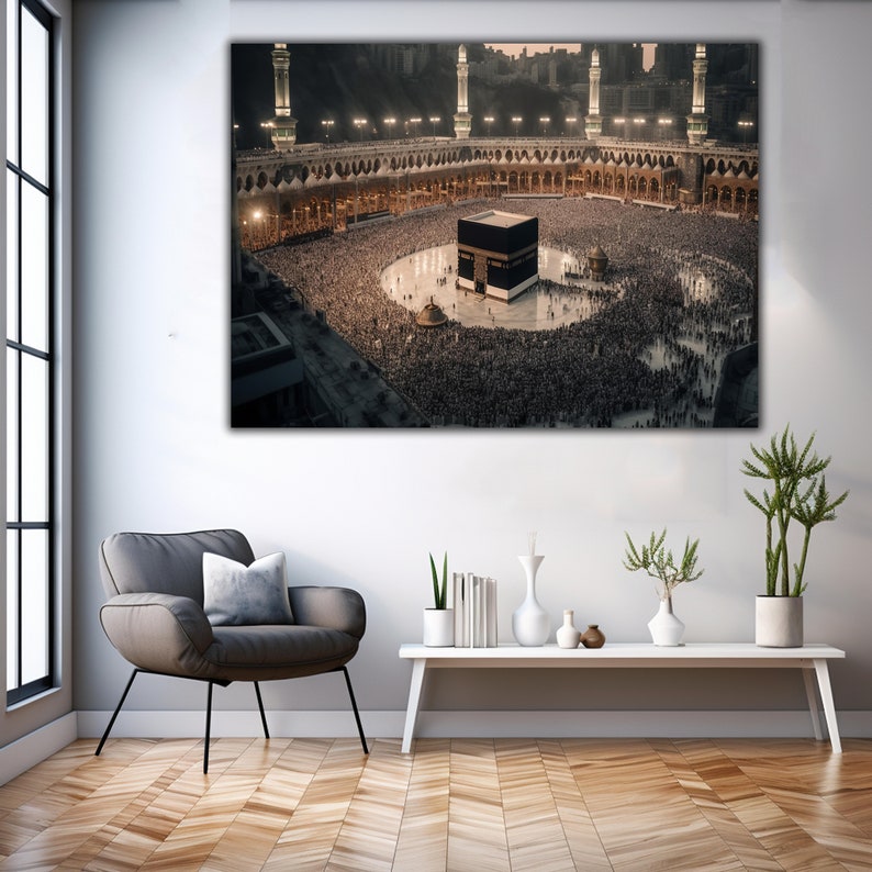 Mecca Kaaba Gate Glass Print Islamic Wall Art Mecca Tempered Glass Wall ...