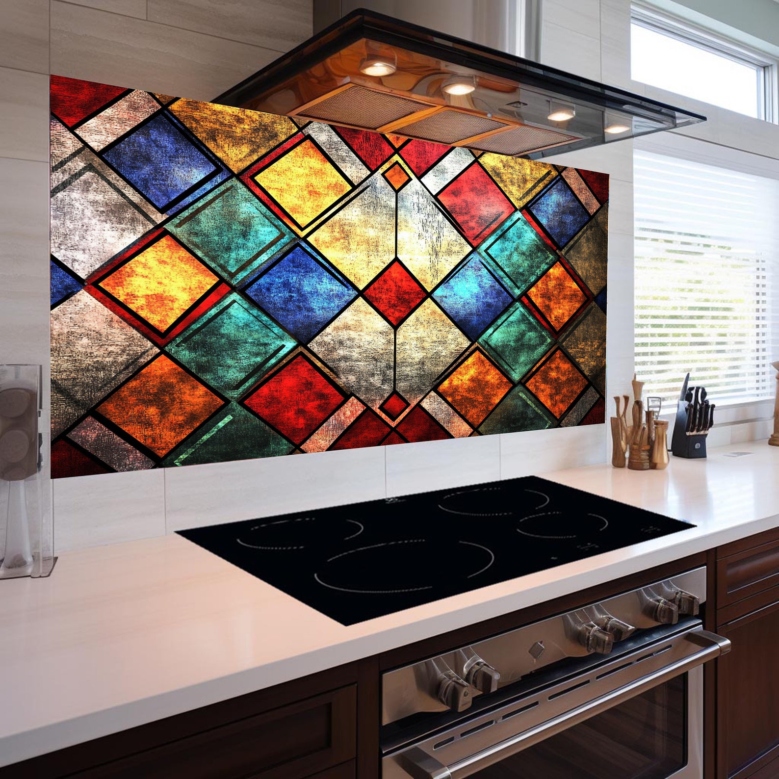 Backsplash Tempered Glass Tiles-silver Backsplash for Stained ...