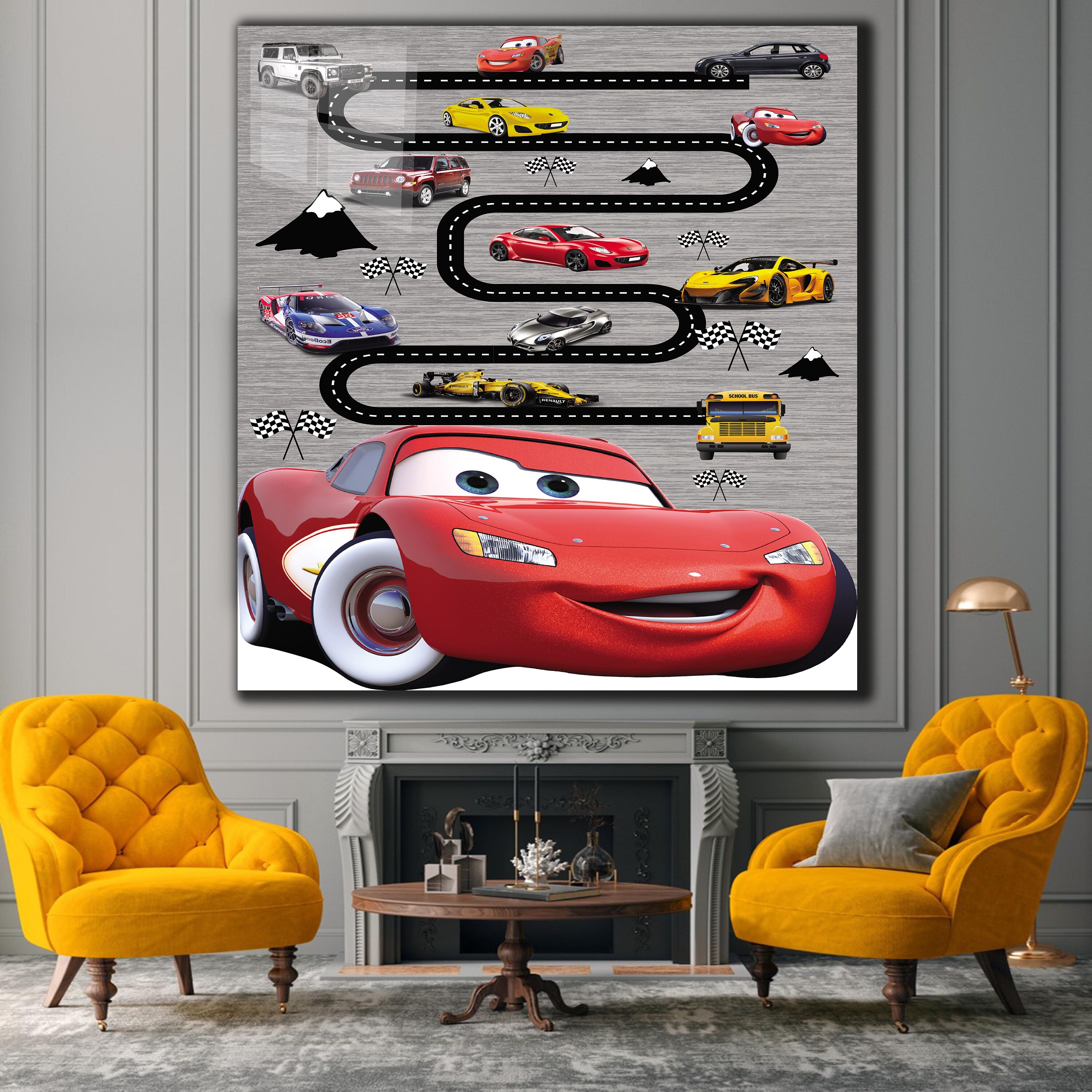 Cars 3D Lightning Mcqueen and Friends Cars Tempered Glass Room - Etsy
