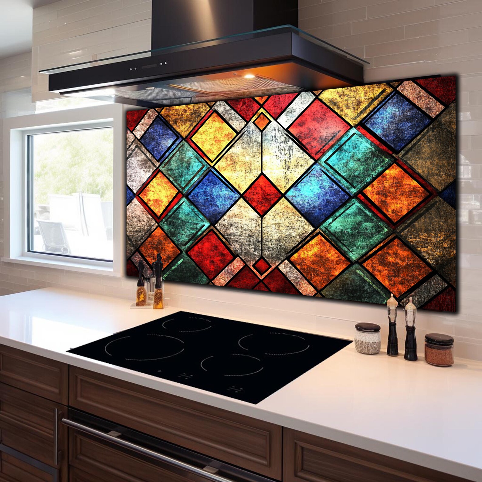 Backsplash Tempered Glass Tiles-silver Backsplash for Stained ...