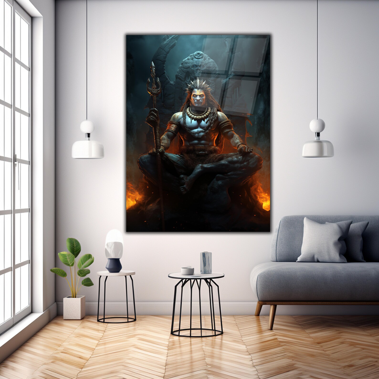 Shiva God Tempered Glass Wall Decor, Hindu God Tempered Glass Wall Art ...