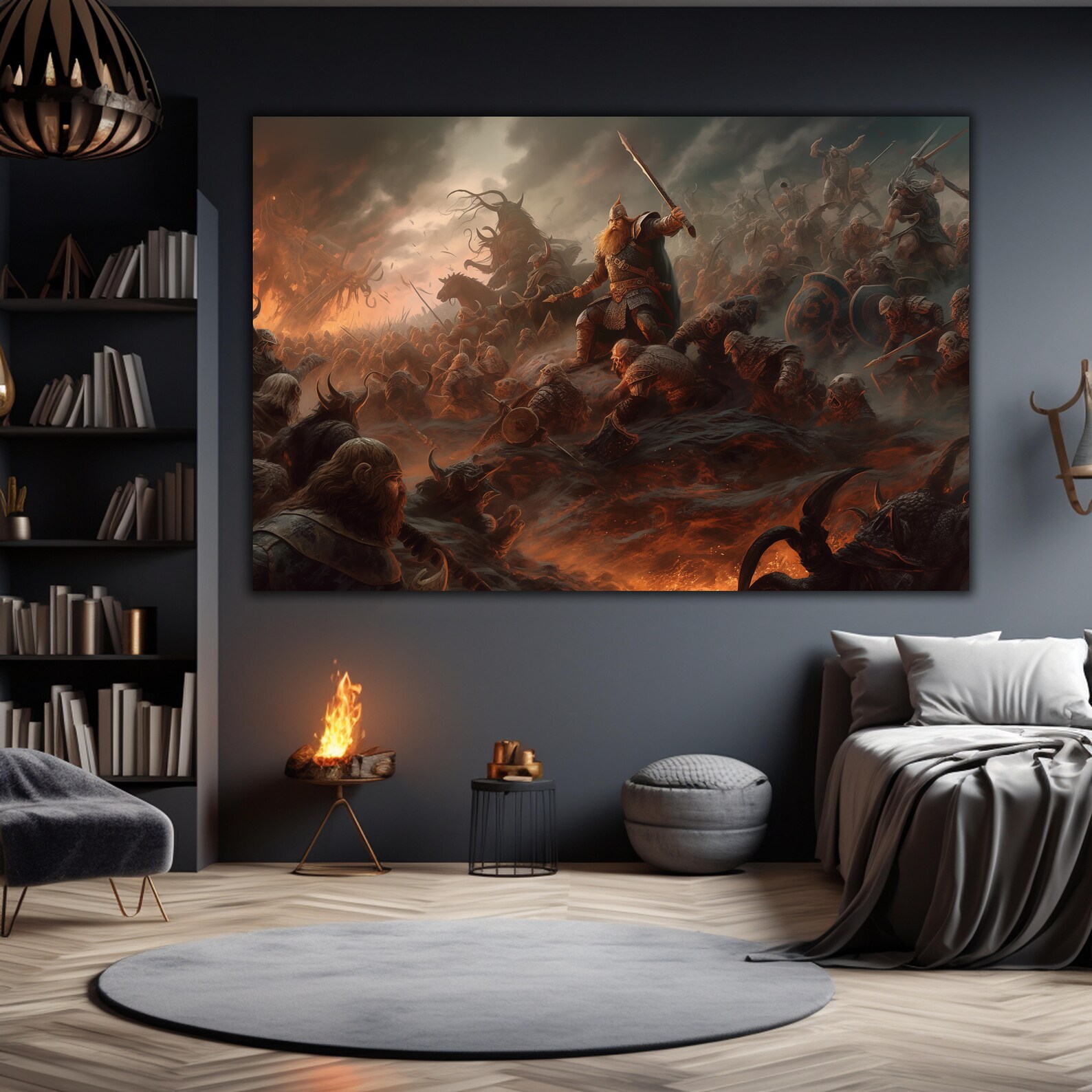 Printed Tempered Glass With Viking Design | Norse Mythology Warrior ...