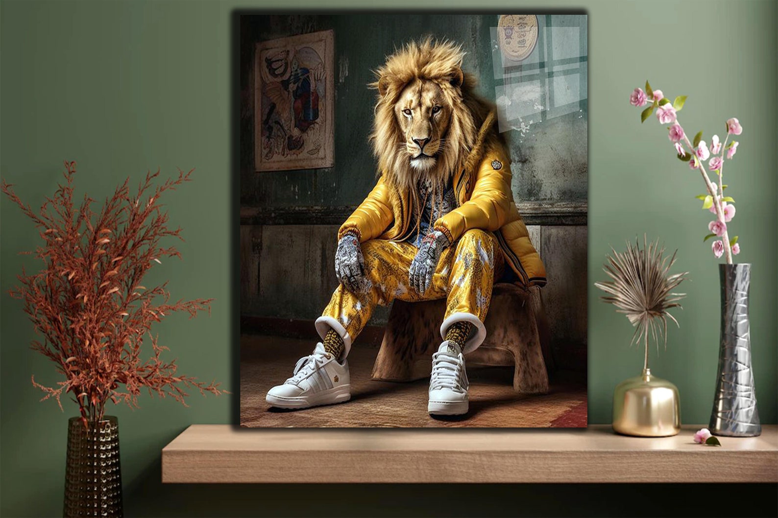 Tiger Headed Man Tempered Glass Printing Wall Art as Home - Etsy