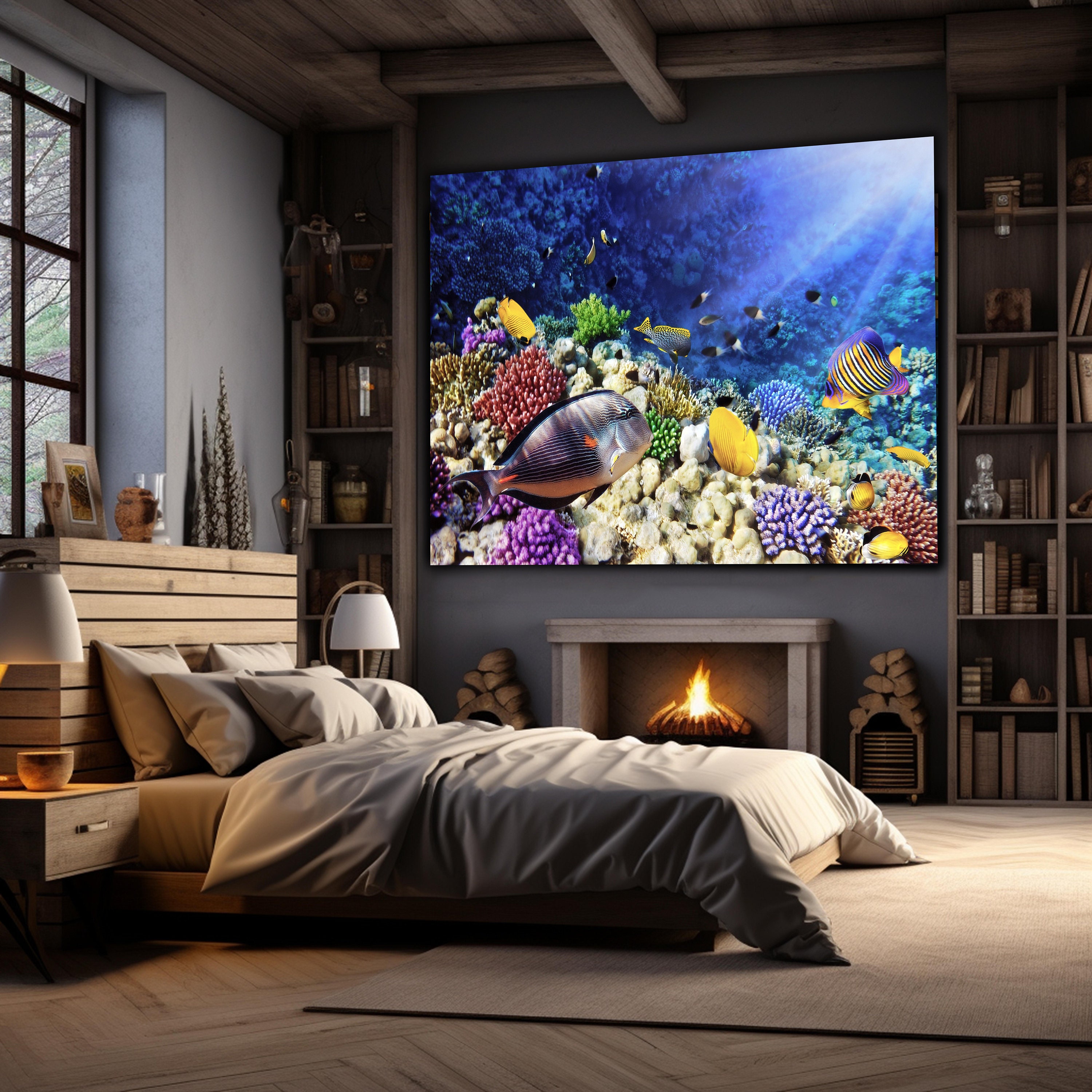 Sea Creatures Wall Art , Fish Wall Art , Sea Wall Decor , Tempered ...