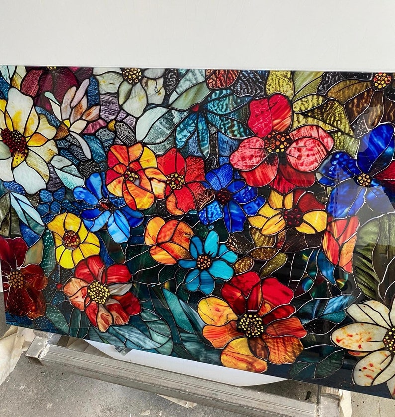 Tempered Glass Backsplash-flower Backsplash Tiles-stove Backsplash for ...