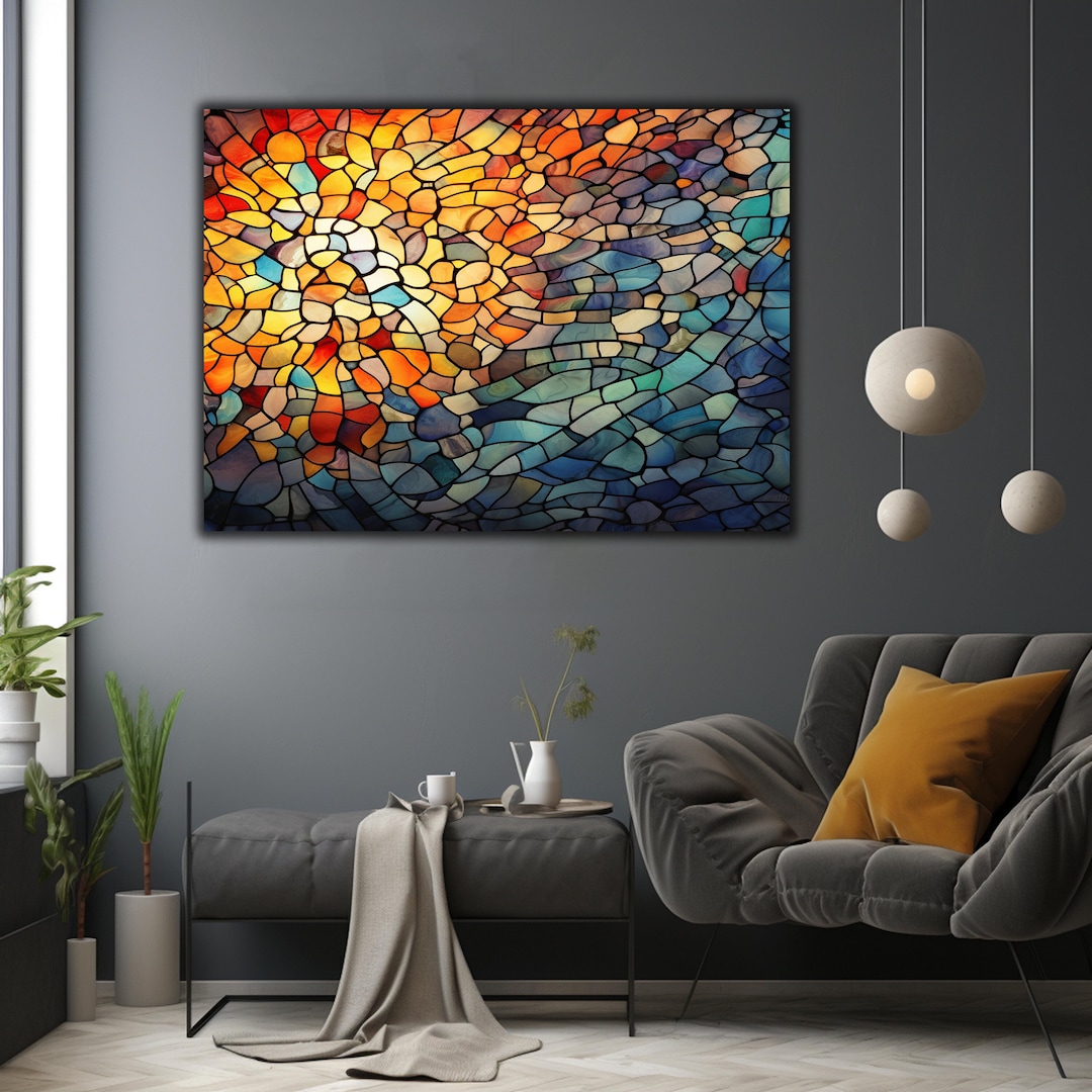 Stained Mosaic Tempered Glass Design Wall Art, Stepmom Gift, Wall Art ...