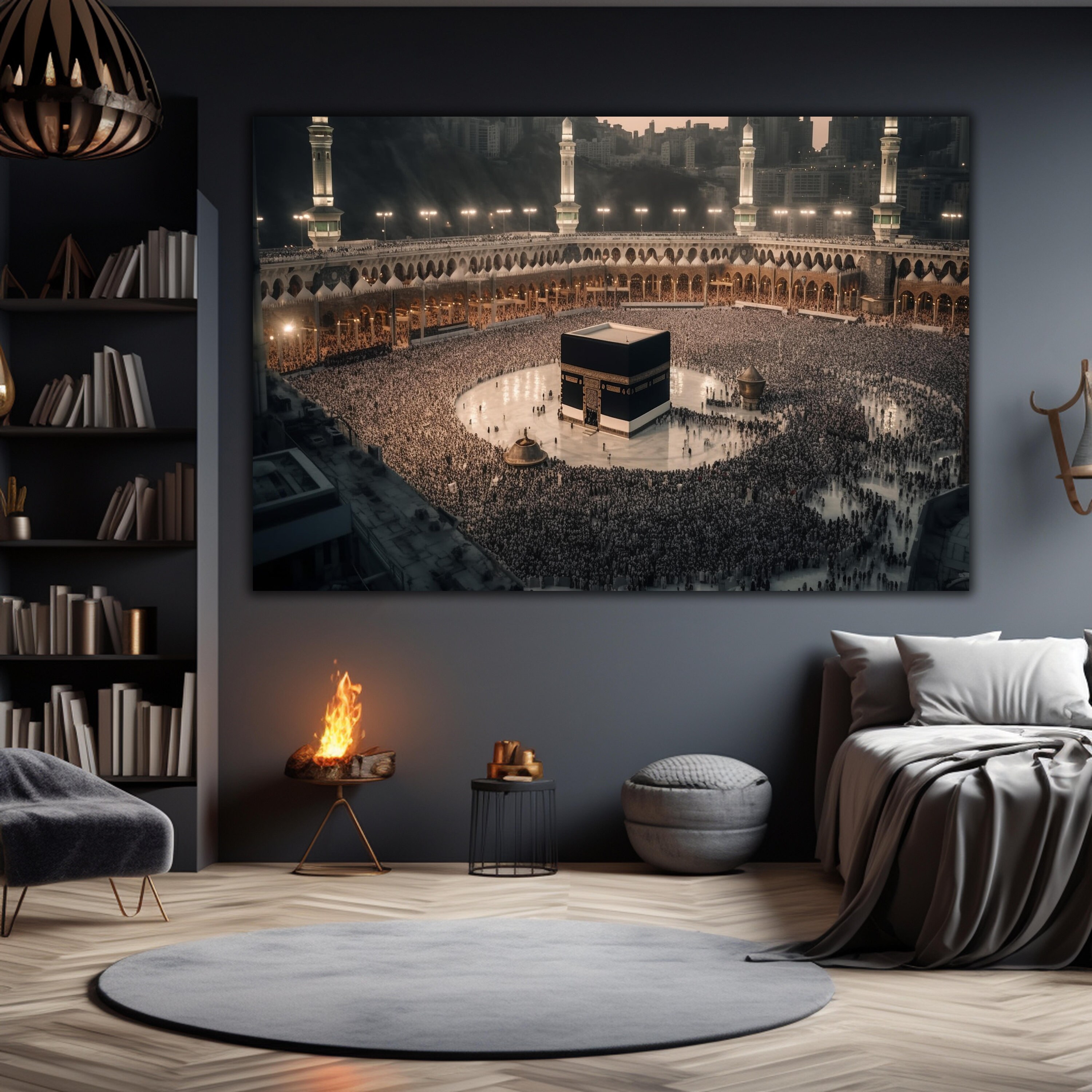 Mecca Kaaba Gate Glass Print Islamic Wall Art Mecca Tempered Glass Wall ...