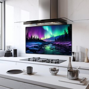 Northern Lights Kitchen Backsplash Decor, Kitchen Backsplash, Chopping ...