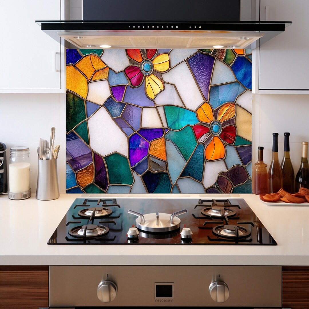 Backsplash Tempered Glass Tiles-silver Backsplash for Stained ...