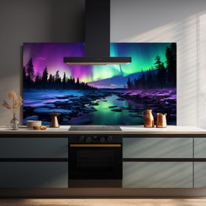 Northern Lights Kitchen Backsplash Decor, Kitchen Backsplash, Chopping ...