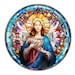 Virgin Mary Tempered Glass Wall Art, Virgin Mary Round Tempered Glass ...