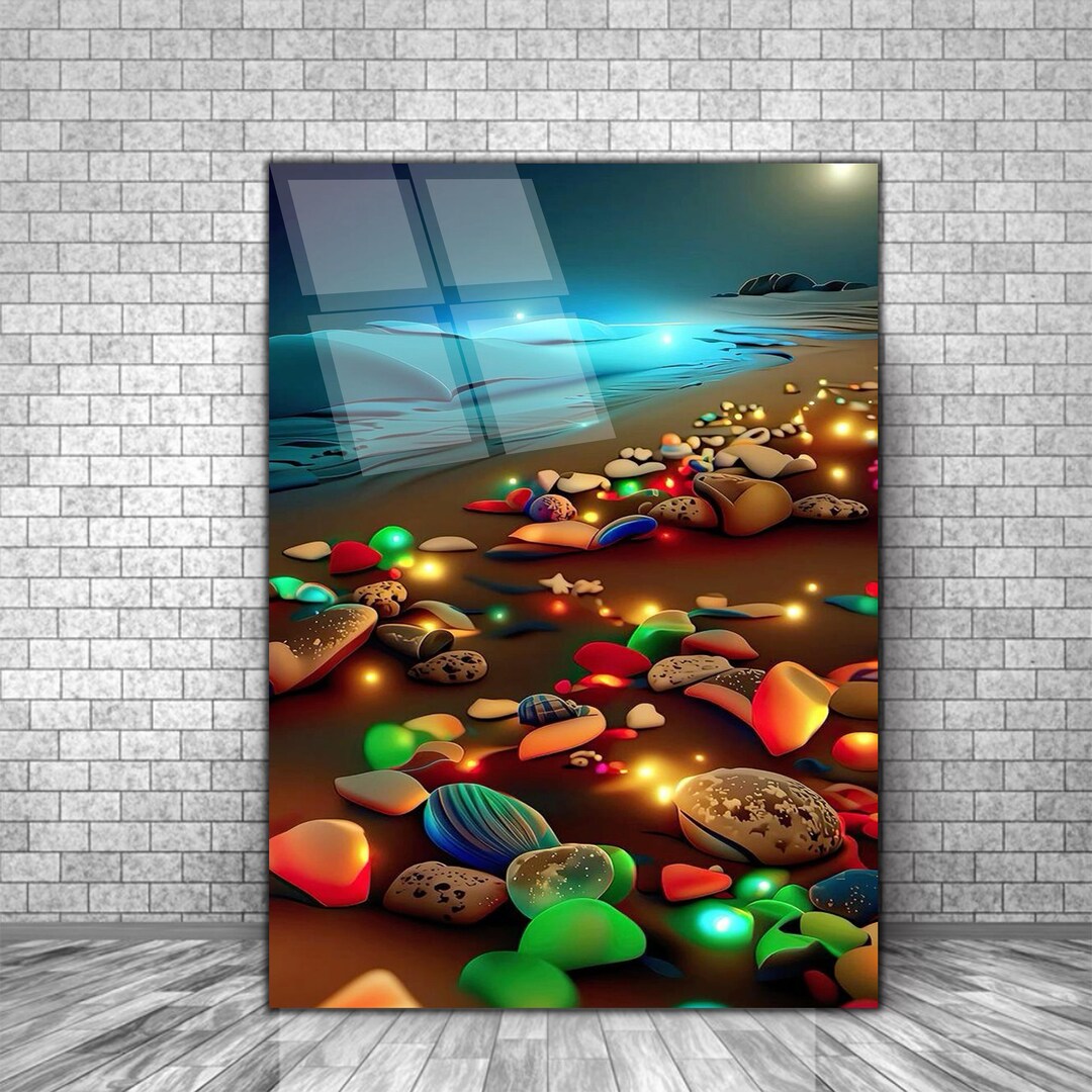 Zen Spa Stones Tempered Glass Wall Art Glass Wall Decor-beach Stones ...