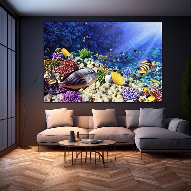 Sea Creatures Wall Art , Fish Wall Art , Sea Wall Decor , Tempered ...