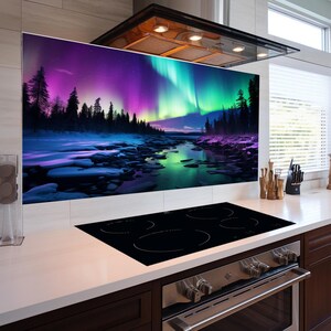 Northern Lights Kitchen Backsplash Decor, Kitchen Backsplash, Chopping ...