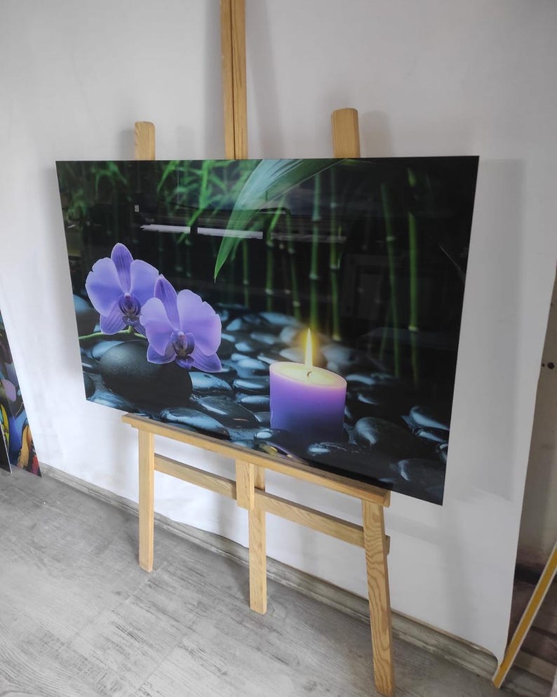 Purple Orchid Bamboo Grove Tempered Glass Print Wall Art – Zen Candle ...