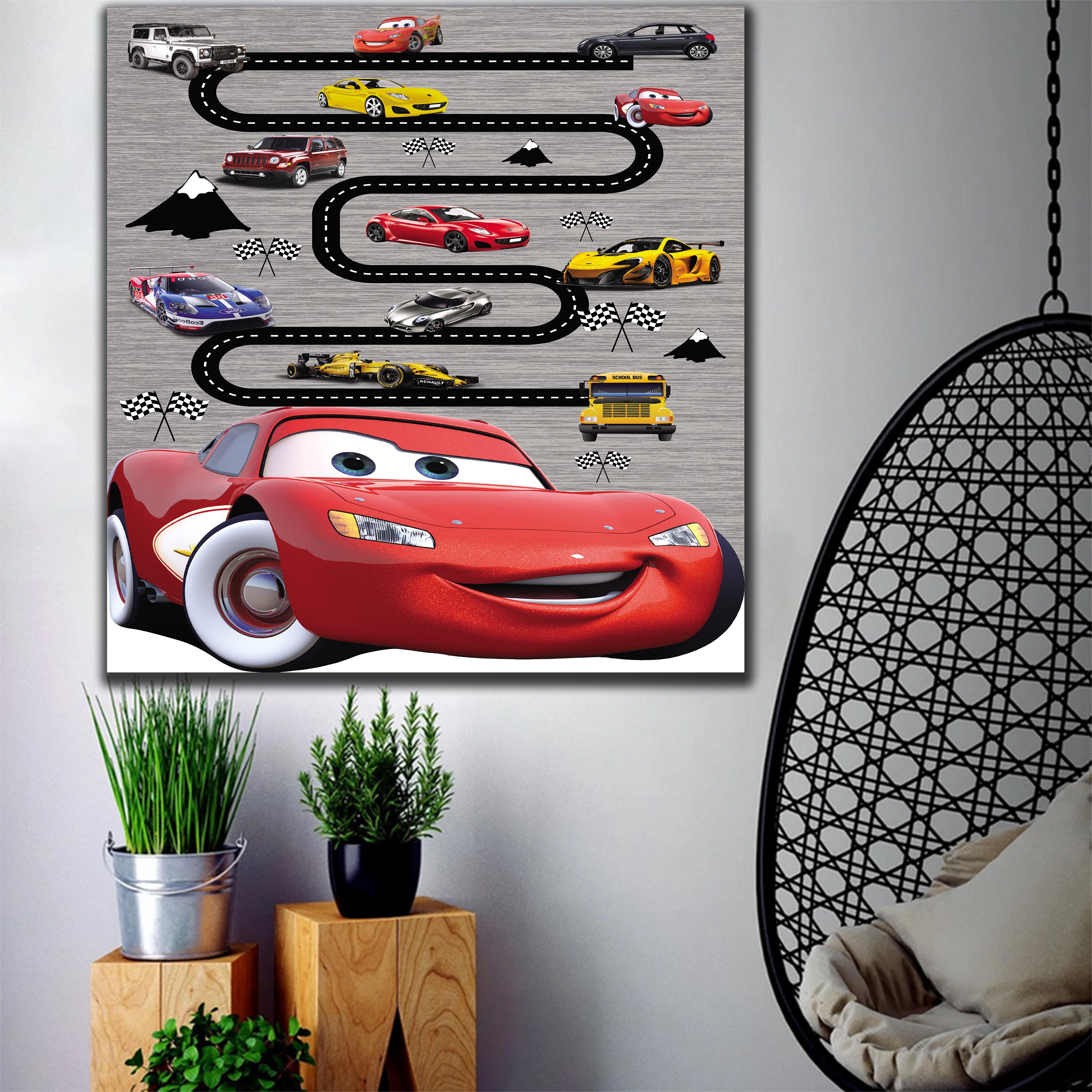 Cars 3D Lightning Mcqueen and Friends Cars Tempered Glass Room - Etsy