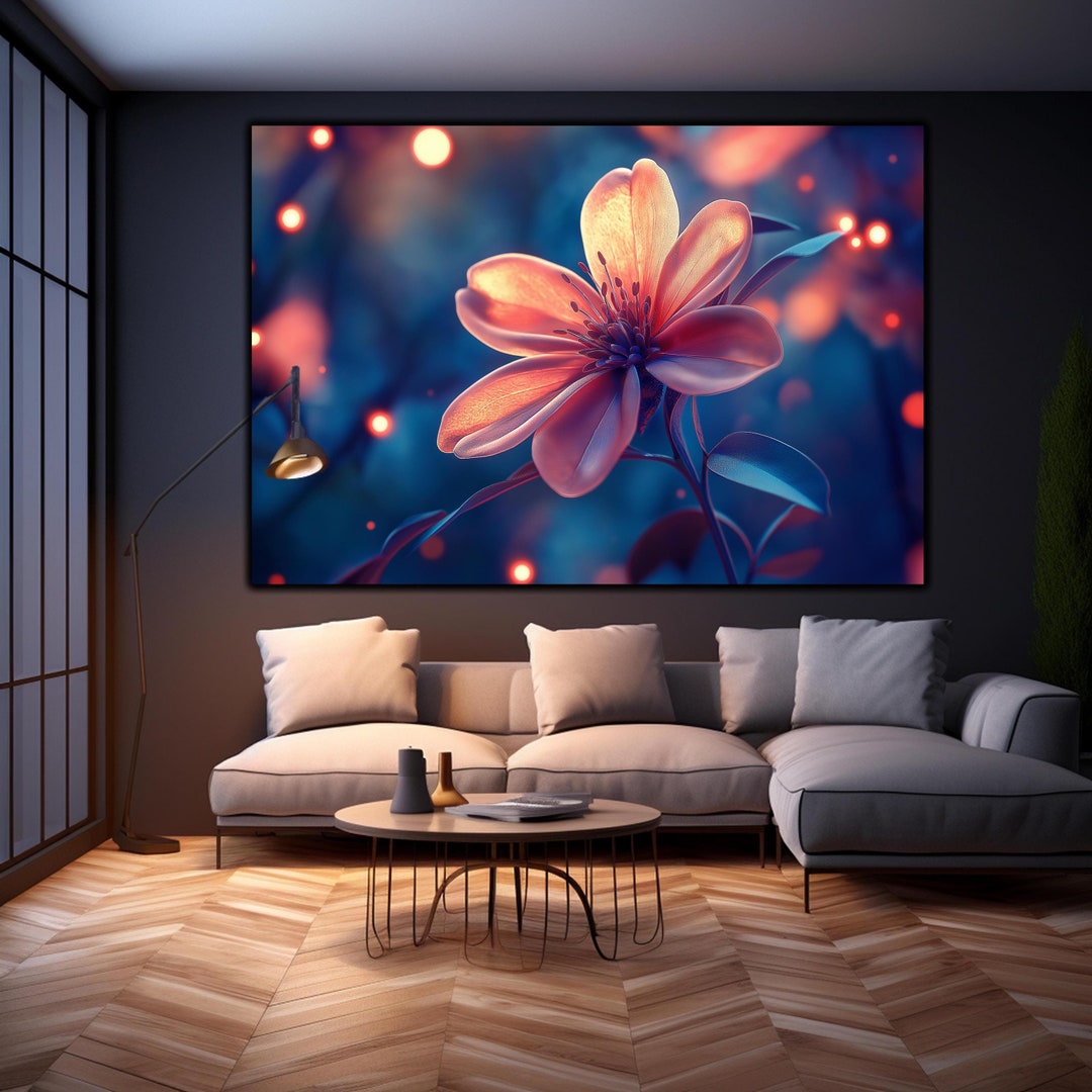 Flower Crystals Tempered Glass Wall Art, Glass Printing, Nature Wall ...