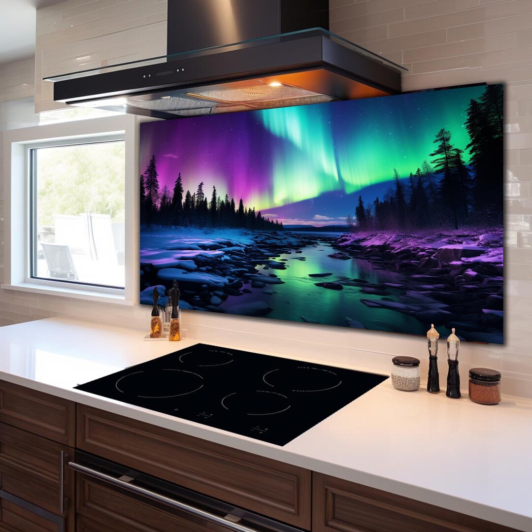 Northern Lights Kitchen Backsplash Decor, Kitchen Backsplash, Chopping ...
