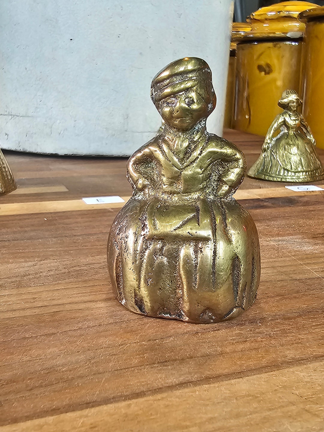 Vintage Mini Brass Lady Bell - Etsy